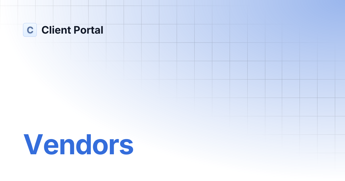 Vendors | Client Portal