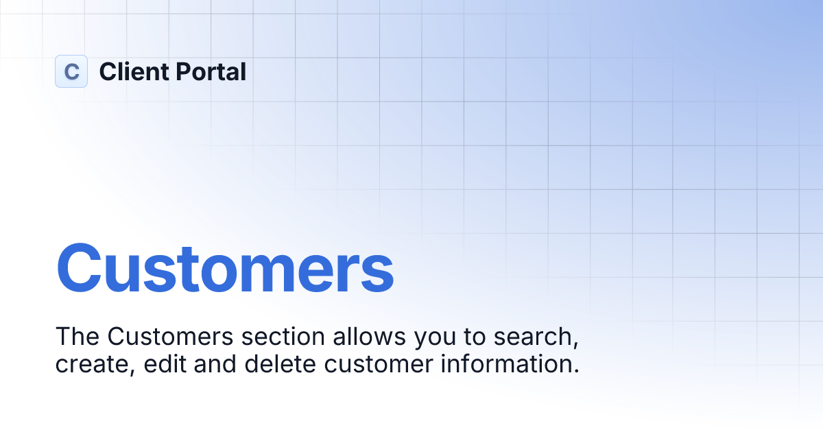 Customers | Client Portal